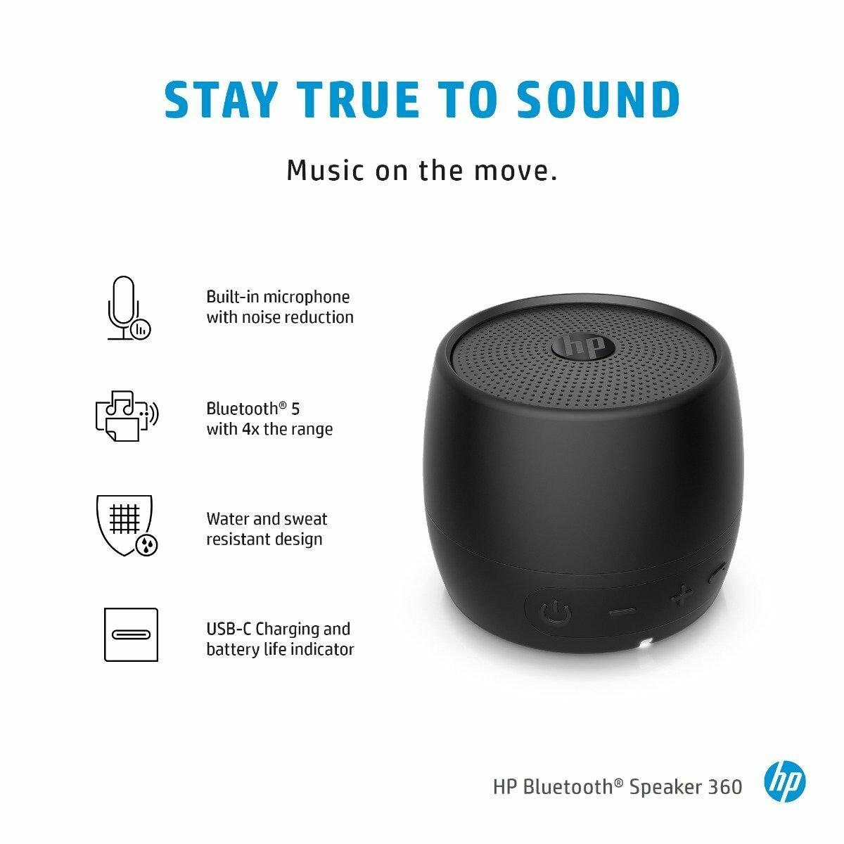 Buy HP Silver Bluetooth Speaker 360 - Computech Store
