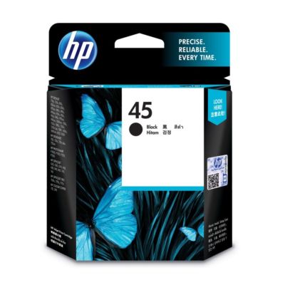 HP 45 Black Original Ink Cartridge (51645AA) - Center facing