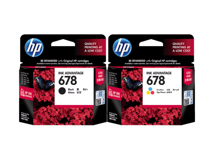HP 678 Black & Colour combo Ink Cartridge (1 Black Cartridge + 1 tri ...